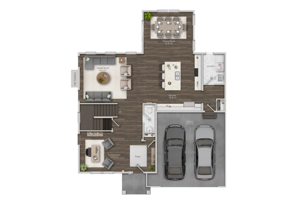 2D Floor Plans Rendering and Portfolio: Dimensions and Proportions