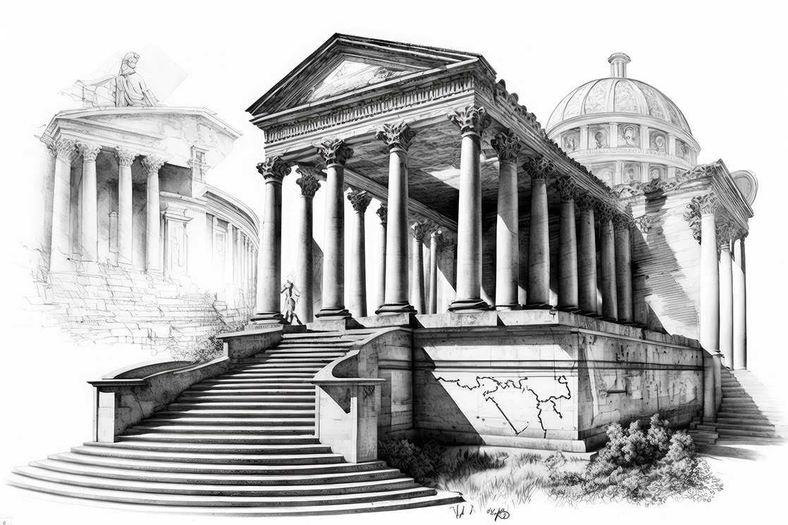 Greek Architecture Drawing